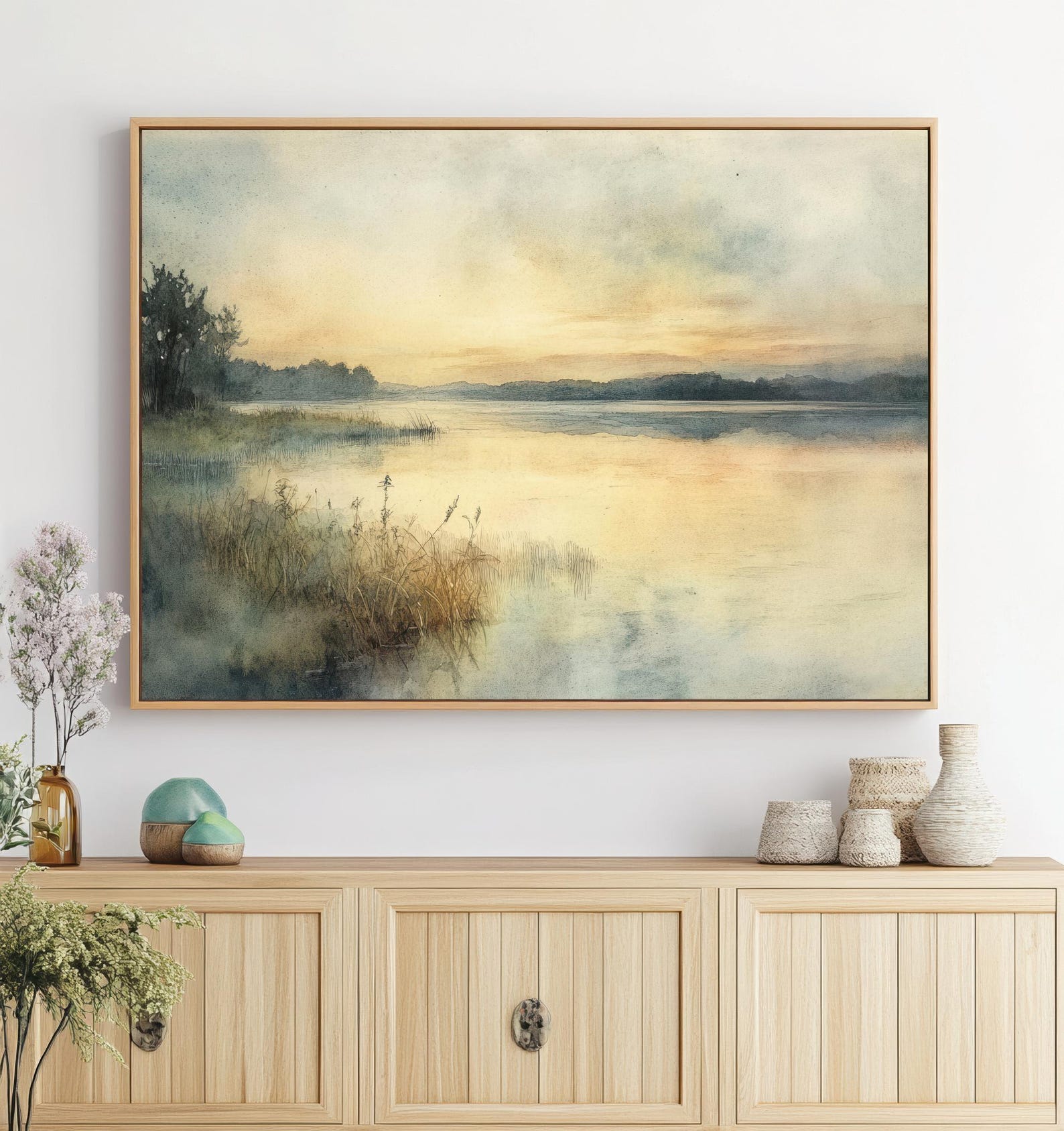Watercolor Landscape Painting - Soft Muted Nature Digital Download ...