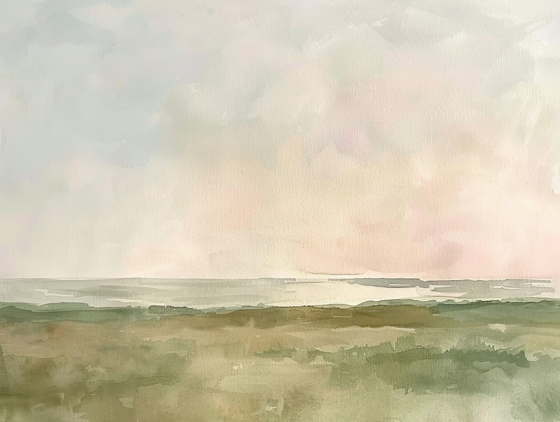 Large Landscape Painting, Neutral Landscape, Large Wall Art, Printable ...