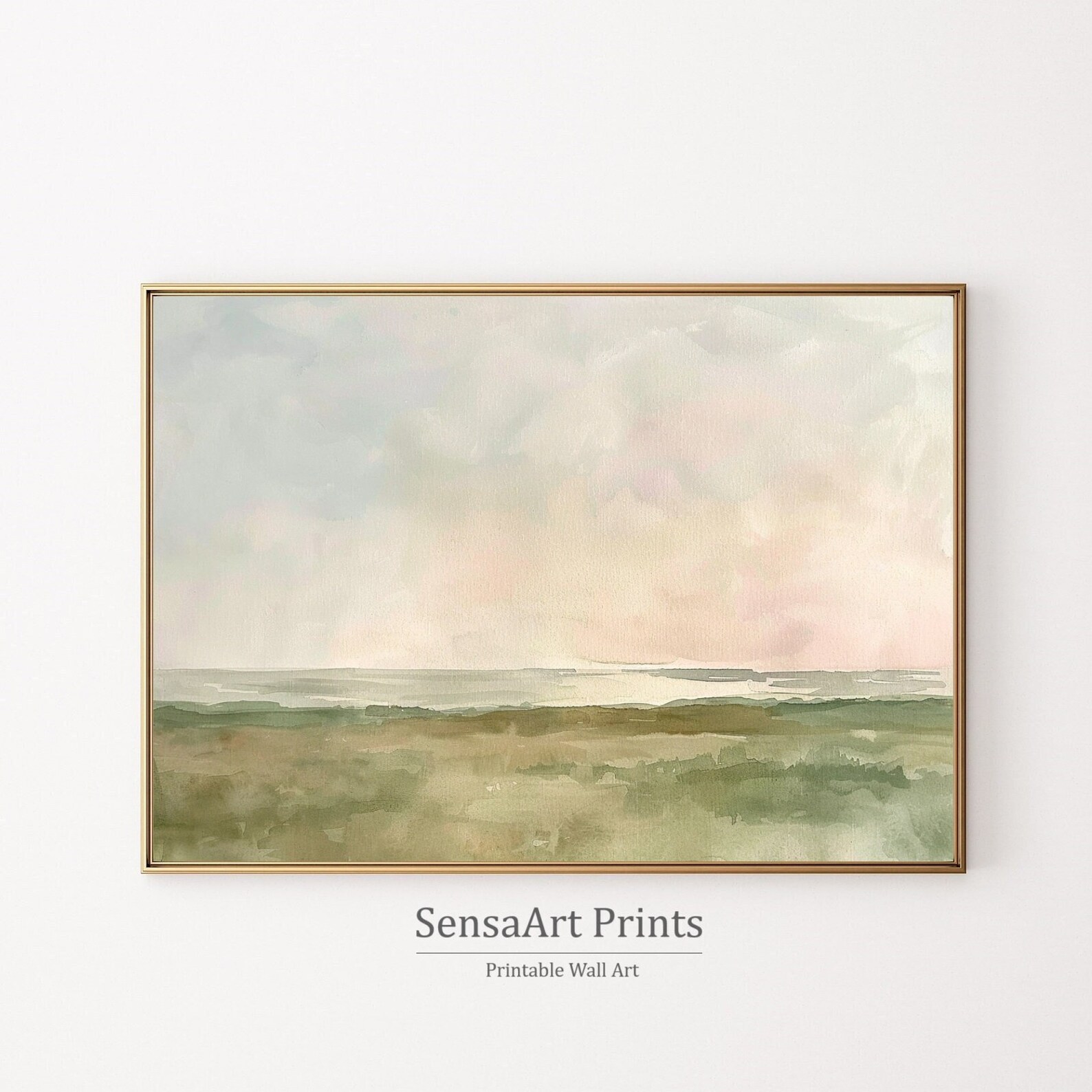 Large Landscape Painting, Neutral Landscape, Large Wall Art, Printable ...