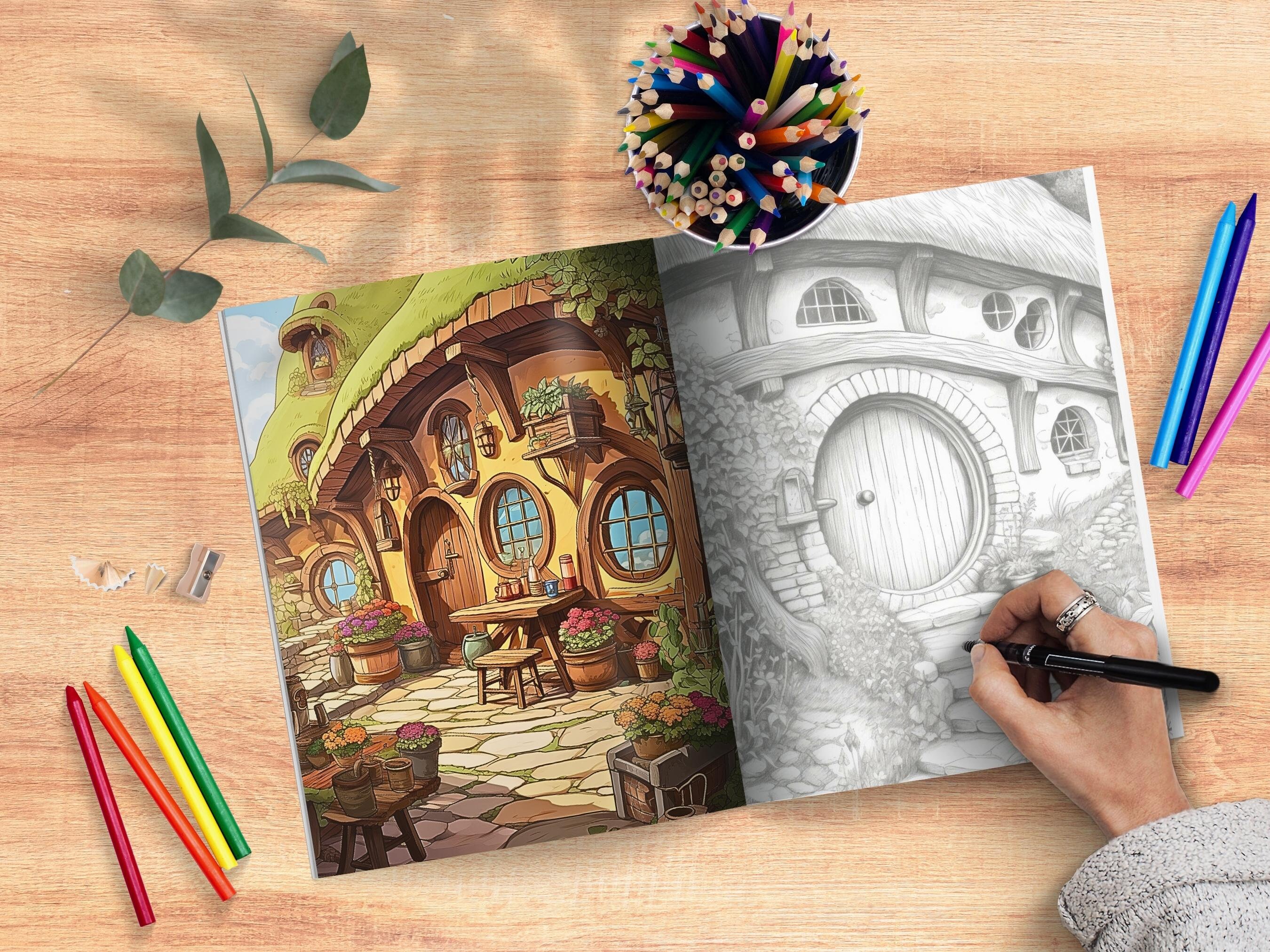 20 Hobbit House Coloring Pages Printable Houses Coloring - Etsy