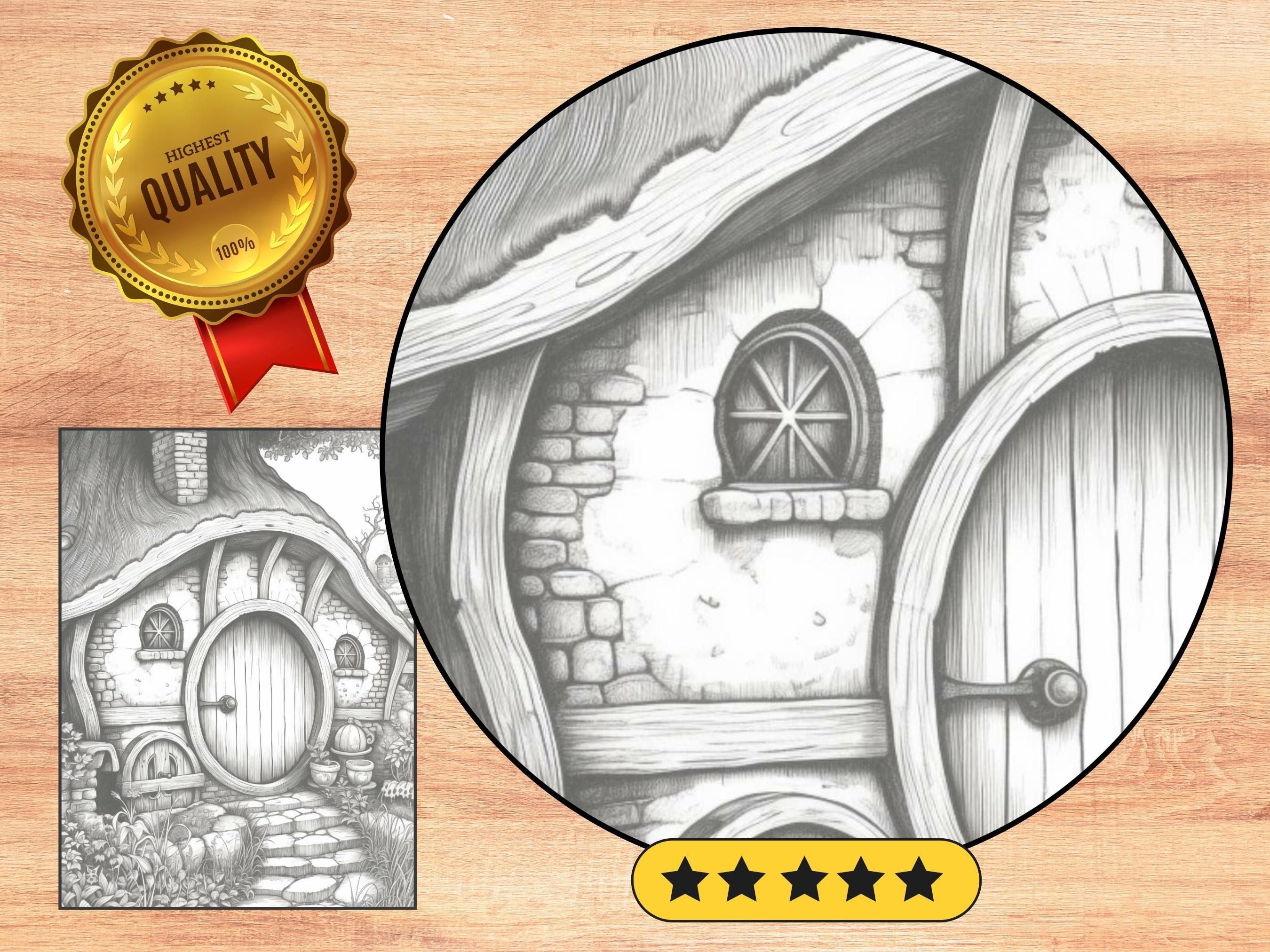 20 Hobbit House Coloring Pages Printable Houses Coloring - Etsy