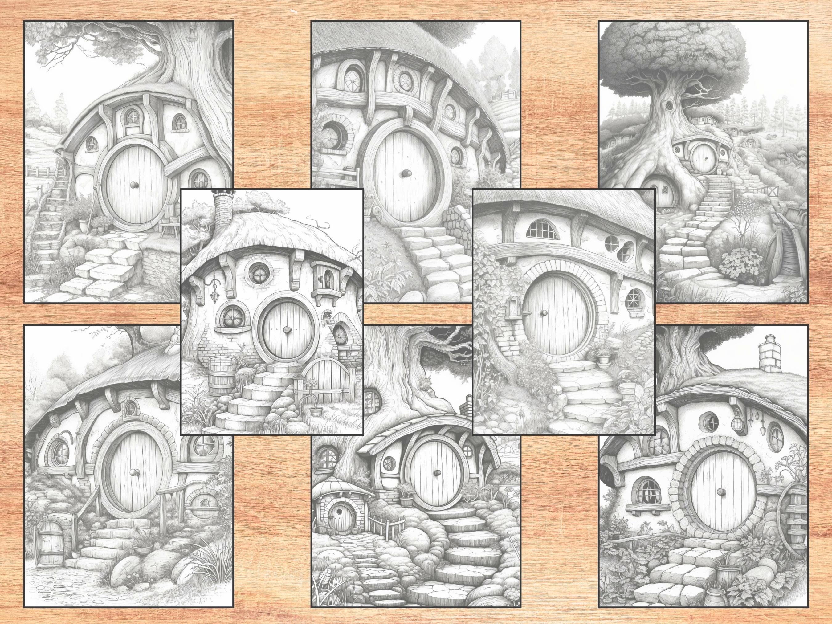 20 Hobbit House Coloring Pages Printable Houses Coloring - Etsy