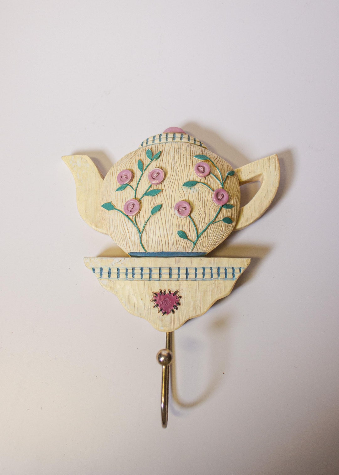 Vintage Russ Berrie Homespun Comfort Teapot Wall Hook Rare - Etsy