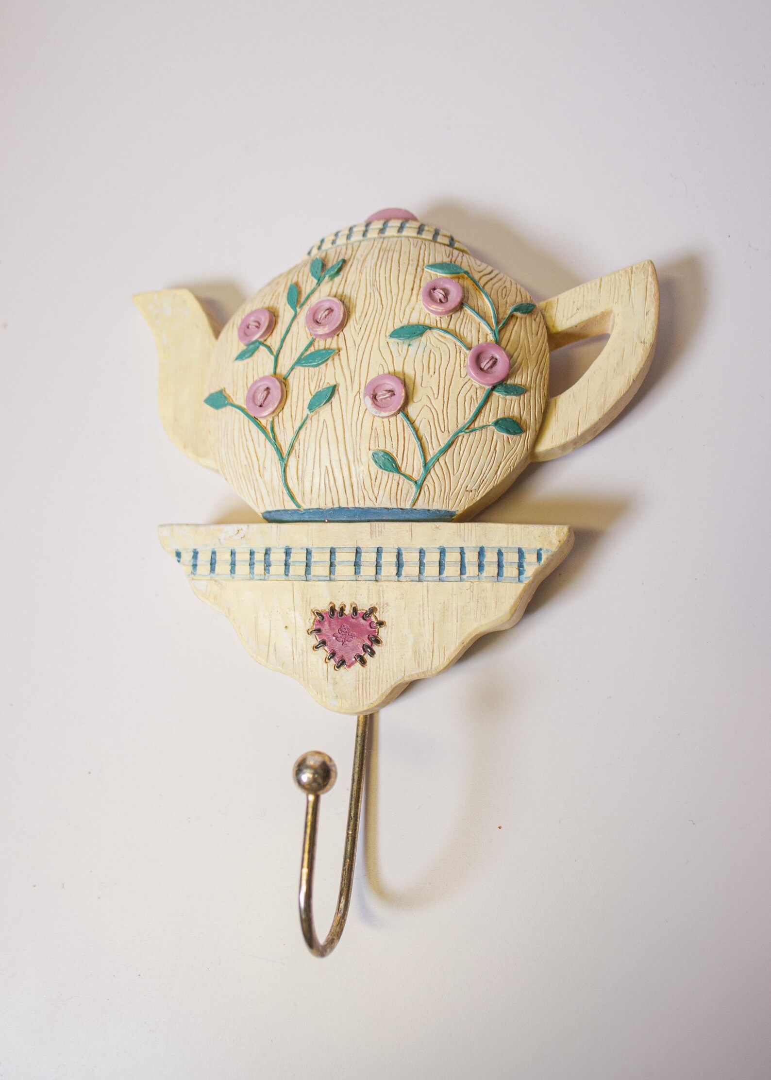 Vintage Russ Berrie Homespun Comfort Teapot Wall Hook Rare - Etsy