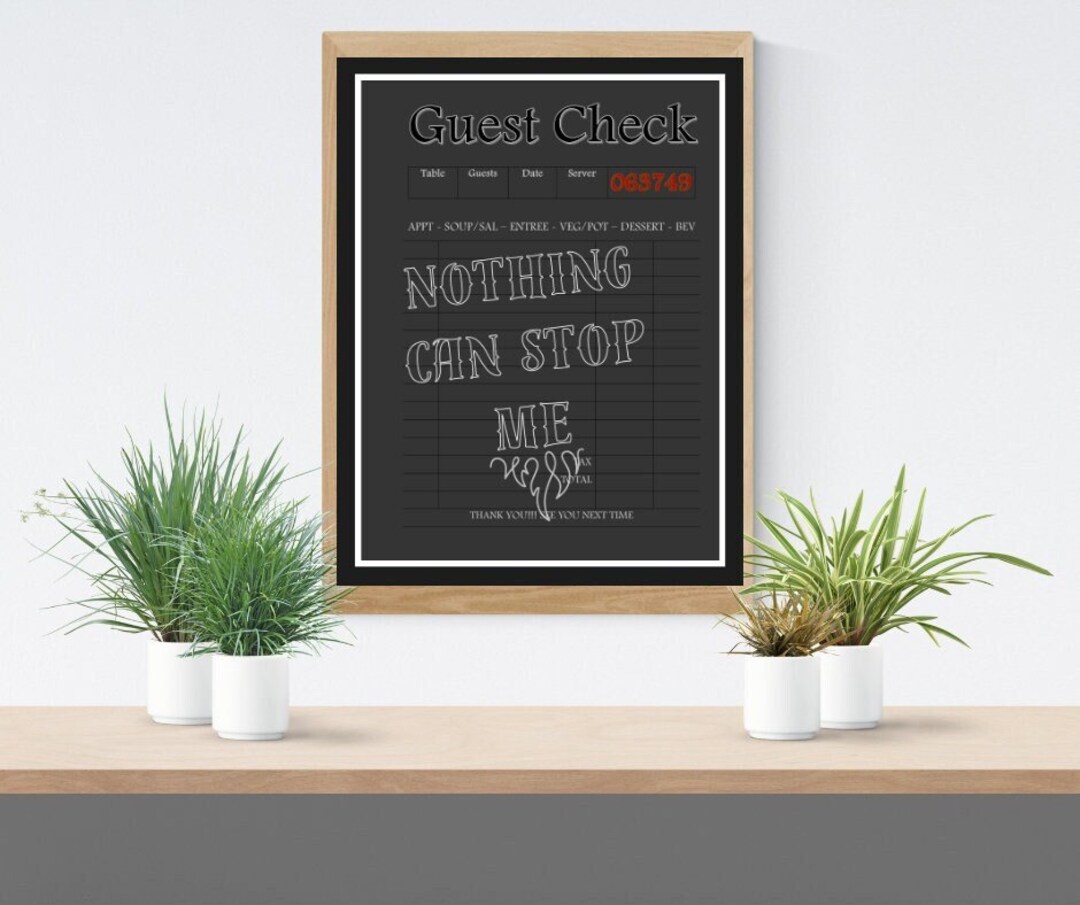Guest Check Wall Print, Trendy Wall Art, Retro Wall Art, Guest Check ...