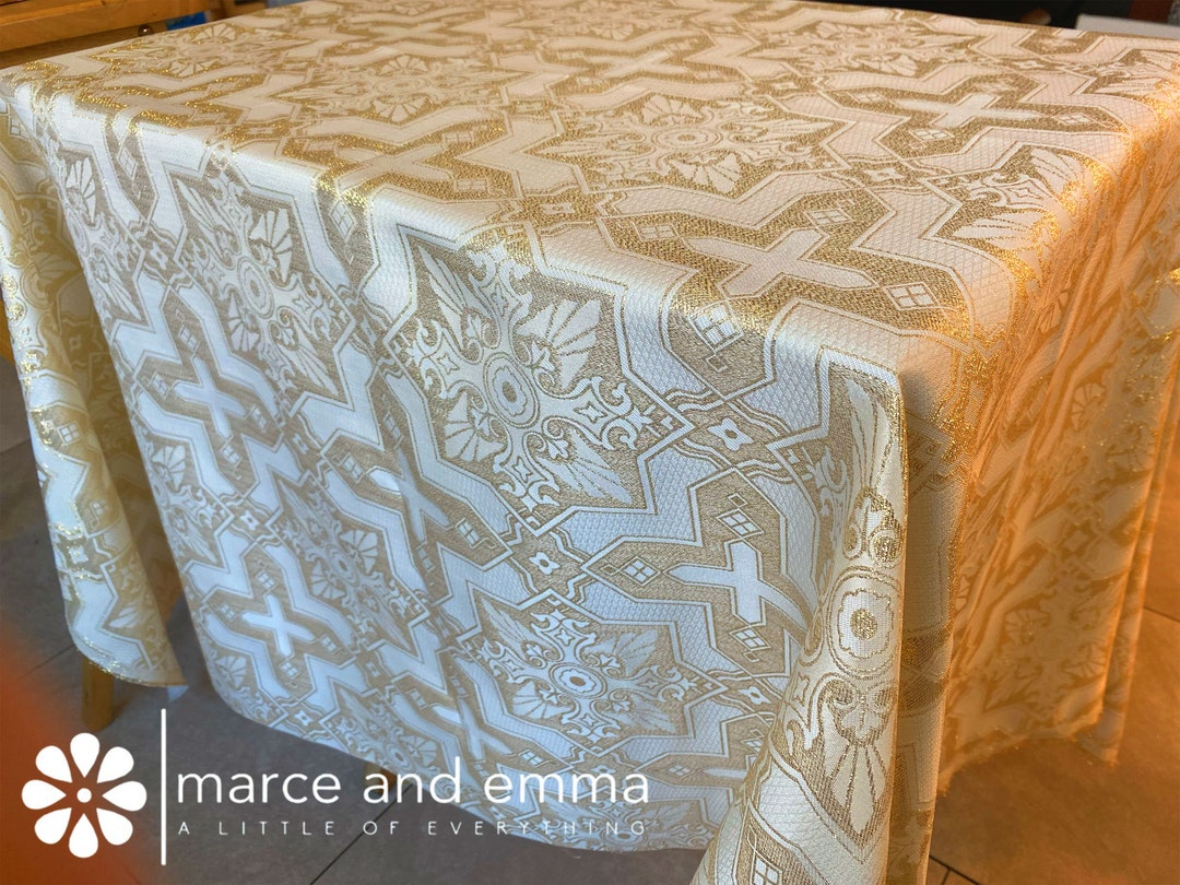 Brocado Para Iglesia Dorado Tela Dorada Con Cruces Para Sacerdote ...