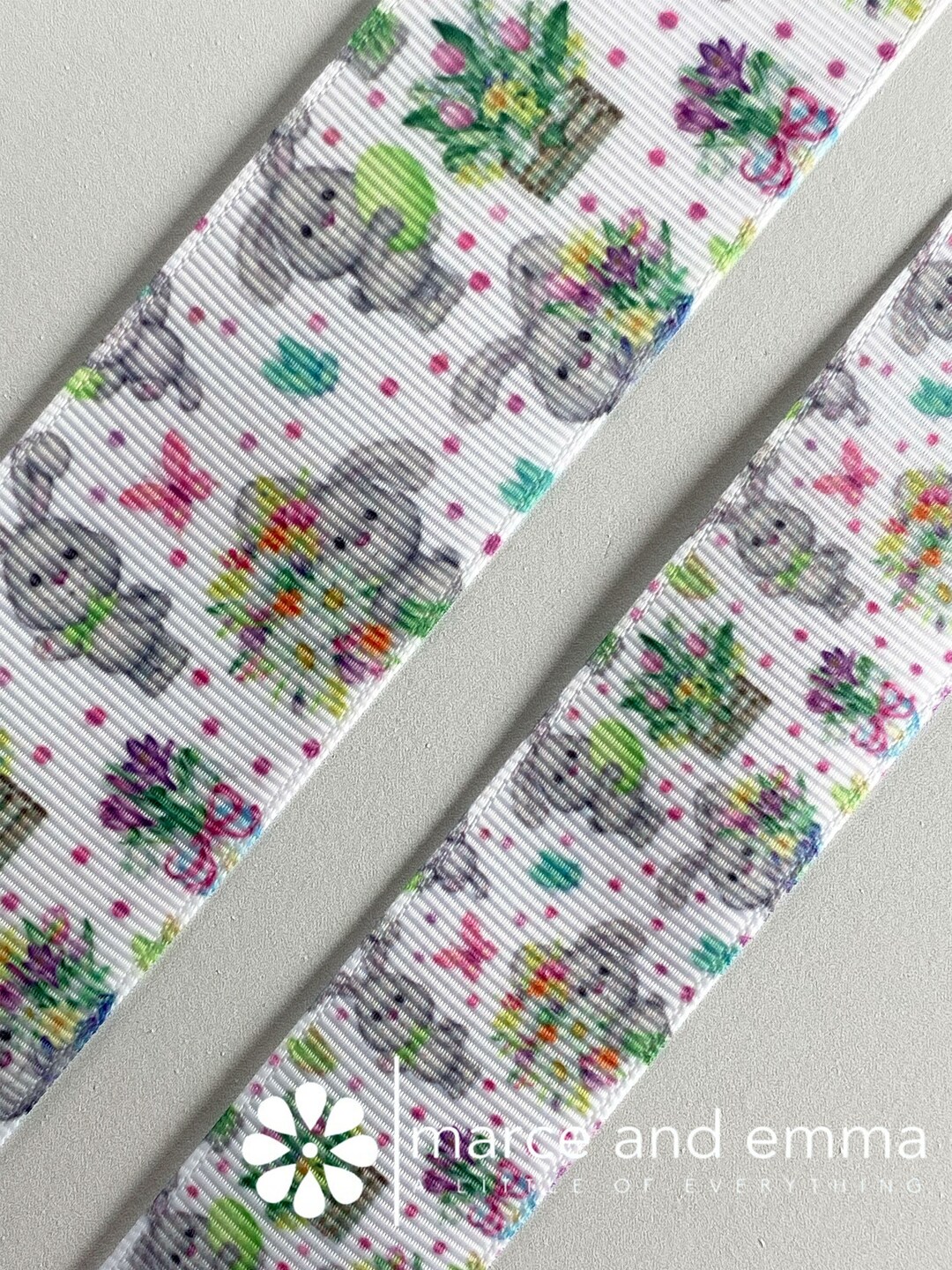 5 Yards Bunny Easter Ribbon Rabbit Ribbon Spring Bow Ribbon Wreath Bow ...