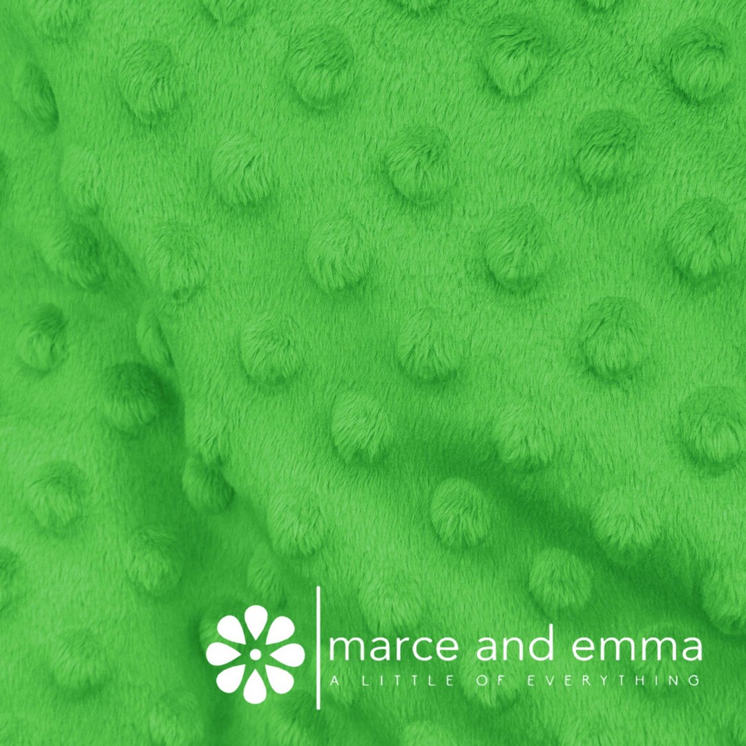 Lime Green Dot Minky Fabric by the Yard Smooth Minkie Fabric for Baby ...