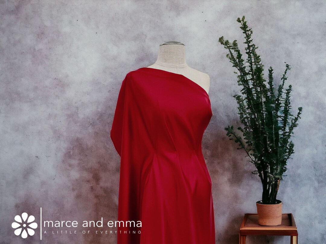 Dark Red Smooth Bridal Satin by the Yard Dull Satin Bridal Dress Matte ...