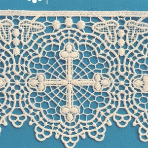 Cross Liturgical Lace Trim Insertion Cross Catholic Altar Lace Décor ...
