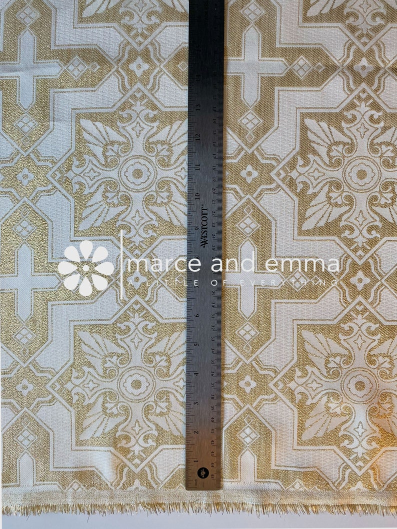Liturgical Brocade Gold Fabric by the Yard Religious Brocade Fabric ...