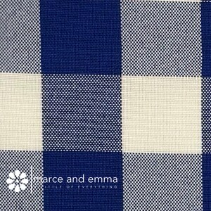 Royal Blue Farmhouse Gingham Tablecloth Wide Width Picnic Blanket ...