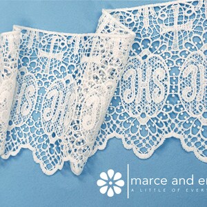 White Liturgical Lace Trim Fabric by the Yard Religious Marian Lace JHS ...