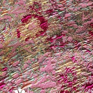 Fuchsia Brocade Fabric Metallic Crinkle Jacquard for Dress Floral ...