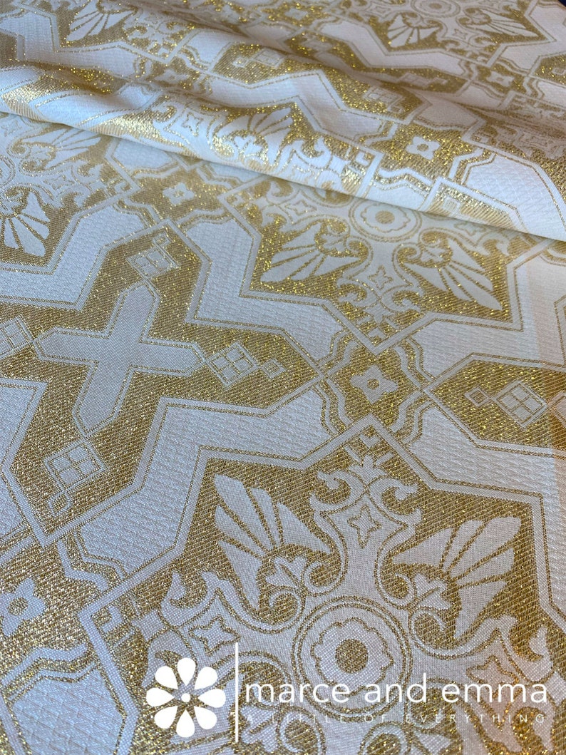 Liturgical Brocade Gold Fabric by the Yard Religious Brocade Fabric ...