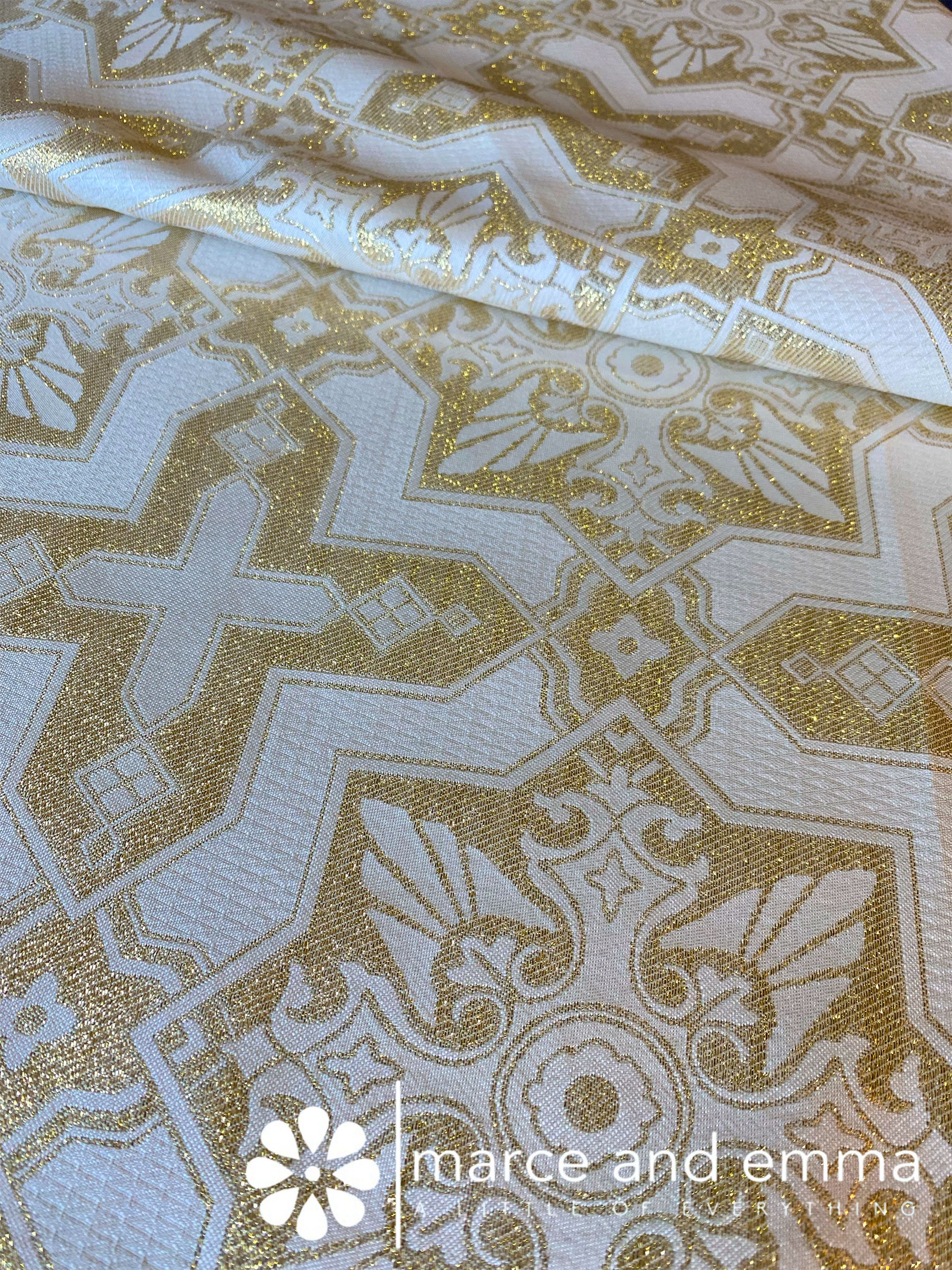 Liturgical Brocade Gold Fabric by the Yard Religious Brocade Fabric ...