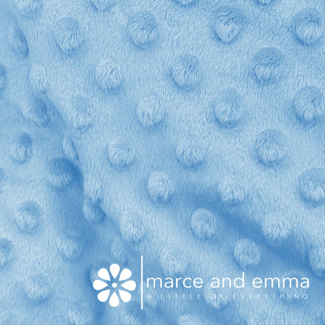 Baby Blue Dot Minky Fabric by the Yard Smooth Minkie Fabric for Baby ...