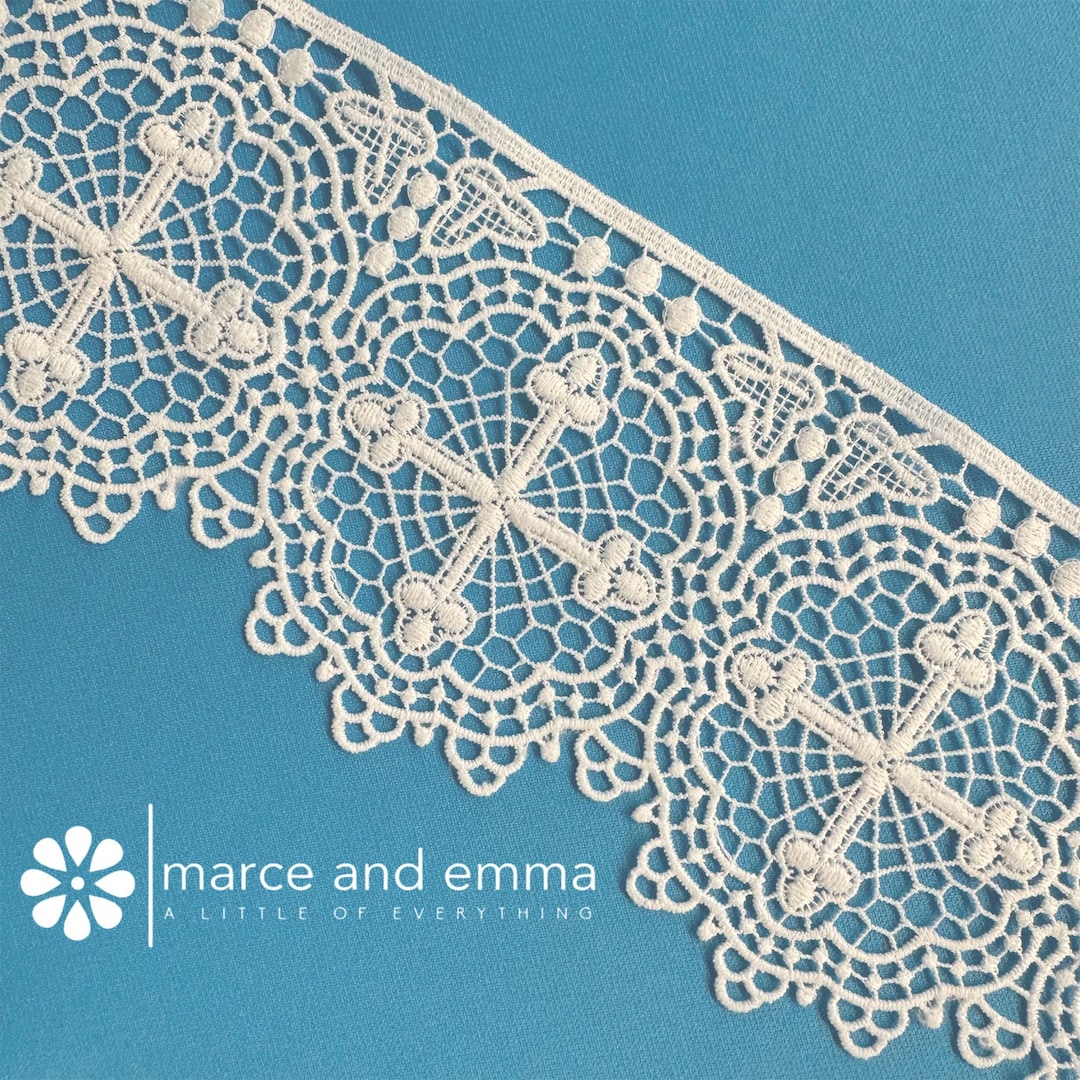 Cross Liturgical Lace Trim Insertion Cross Catholic Altar Lace Décor ...