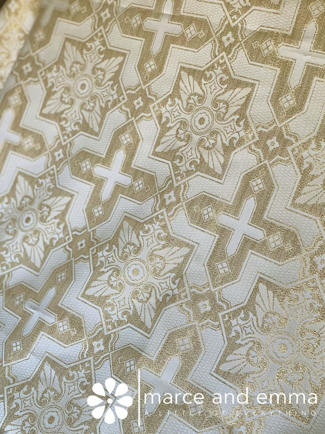 Liturgical Brocade Gold Fabric by the Yard Religious Brocade Fabric ...