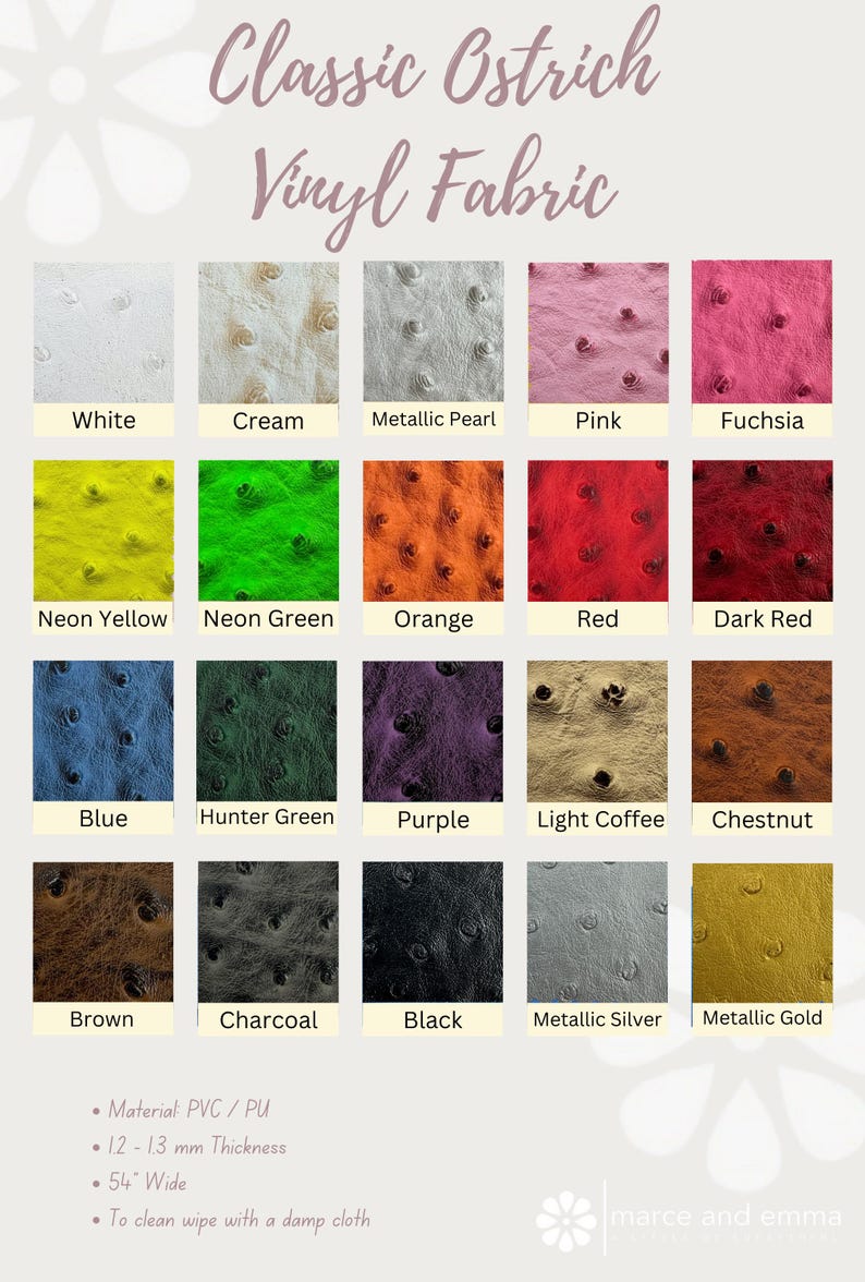 Ostrich Leather Fabric Upholstery Material Synthetic Textured Vinyl ...