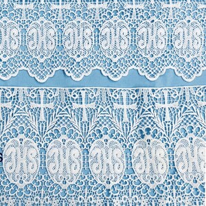 White Liturgical Lace Trim Fabric by the Yard Religious Marian Lace JHS ...