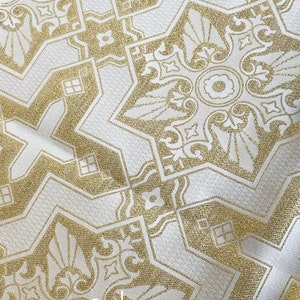 Liturgical Brocade Gold Fabric by the Yard Religious Brocade Fabric ...