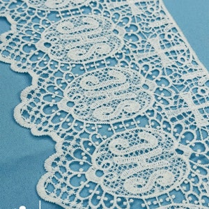 White Liturgical Lace Trim Fabric by the Yard Religious Marian Lace JHS ...