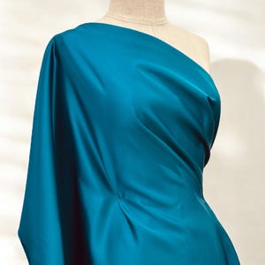 Teal Smooth Bridal Satin by the Yard Teal Dull Satin Bridal Dress Matte ...