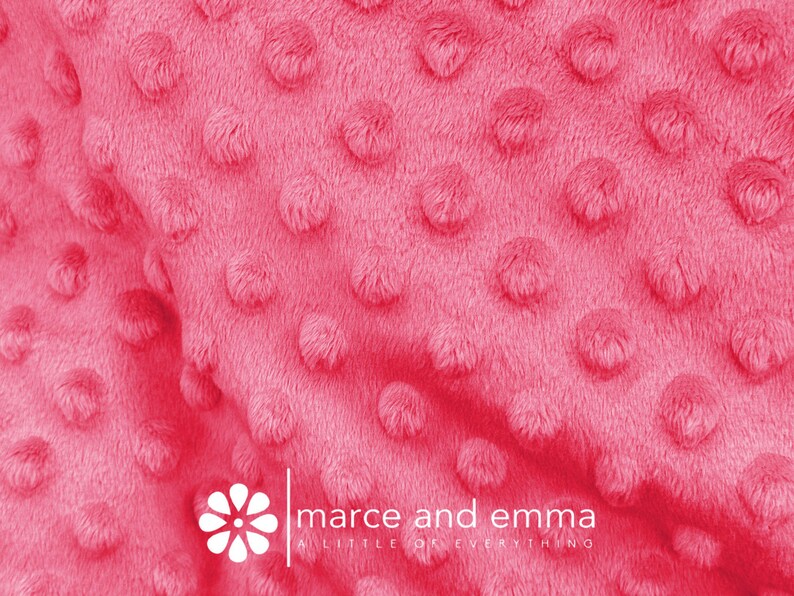 Hot Pink Dot Minky Fabric by the Yard Smooth Minkie Fabric for Baby ...