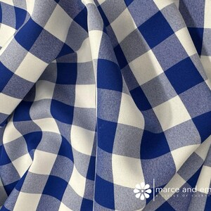 Royal Blue Farmhouse Gingham Tablecloth Wide Width Picnic Blanket ...