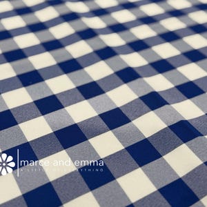 Royal Blue Farmhouse Gingham Tablecloth Wide Width Picnic Blanket ...