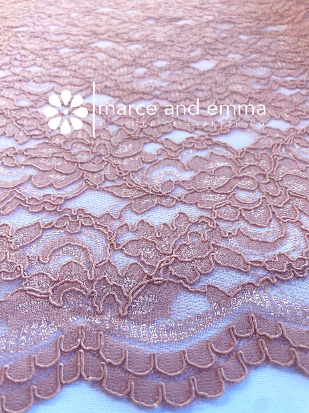 Dusty Rose Lace Fabric by the Yard Corded Floral Raschel Lace ...