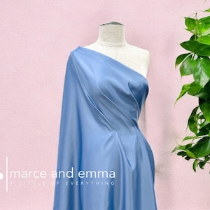 Peri Blue Smooth Bridal Satin by the Yard Dull Satin Bridal Dress Matte ...