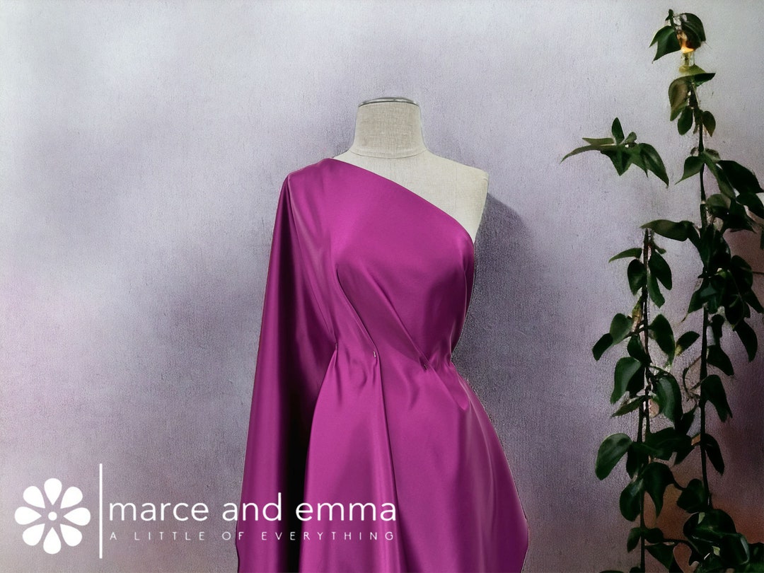 Magenta Smooth Bridal Satin by the Yard Dull Satin Bridal Dress Matte ...