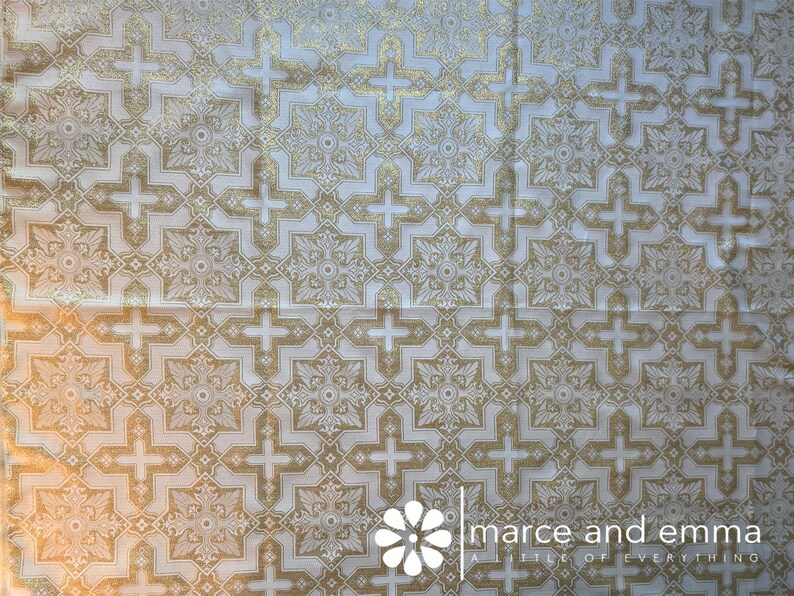 Liturgical Brocade Gold Fabric by the Yard Religious Brocade Fabric ...