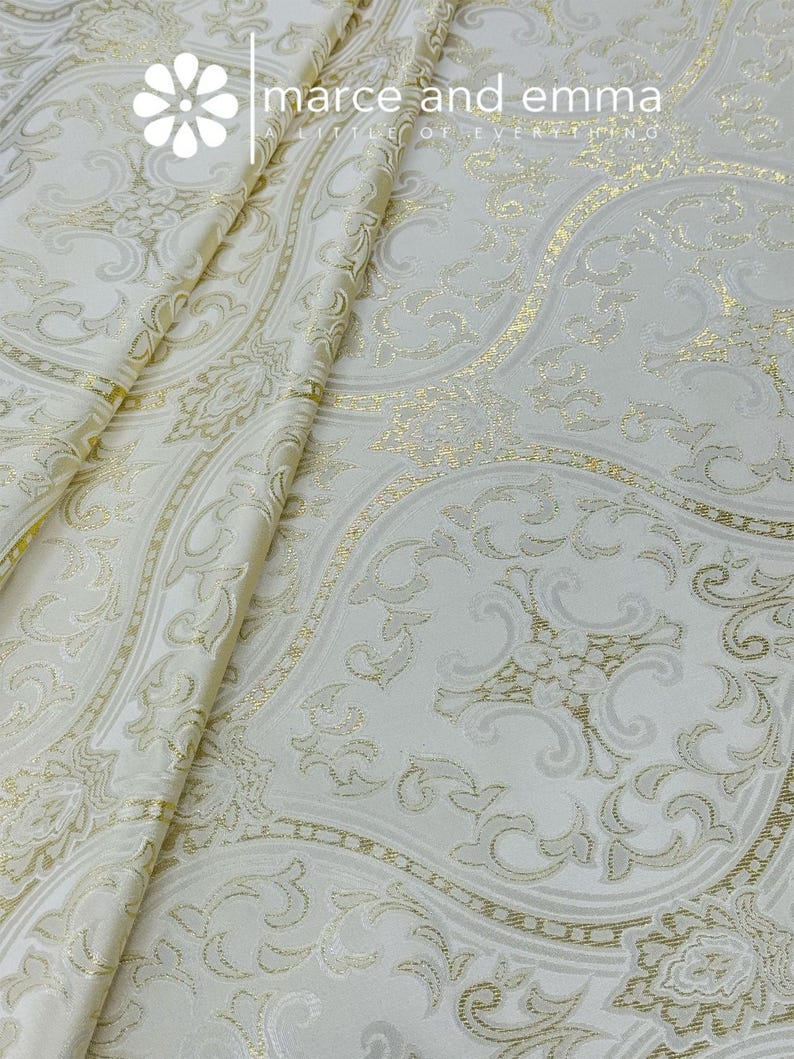 Gold Brocade Fabric by the Yard Religious Brocade Fabric Catholic Gold ...