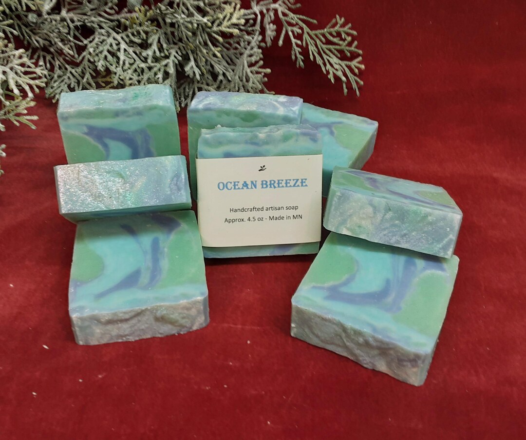 OCEAN BREEZE Handcrafted Soaps Bars. Handmade Coldprocessed Soap ...