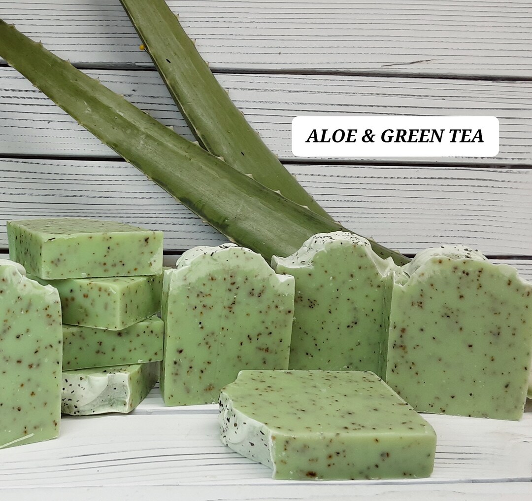 ALOE & GREEN TEA Handcrafted Soap Bars. Handmade Coldprocessed Soap ...