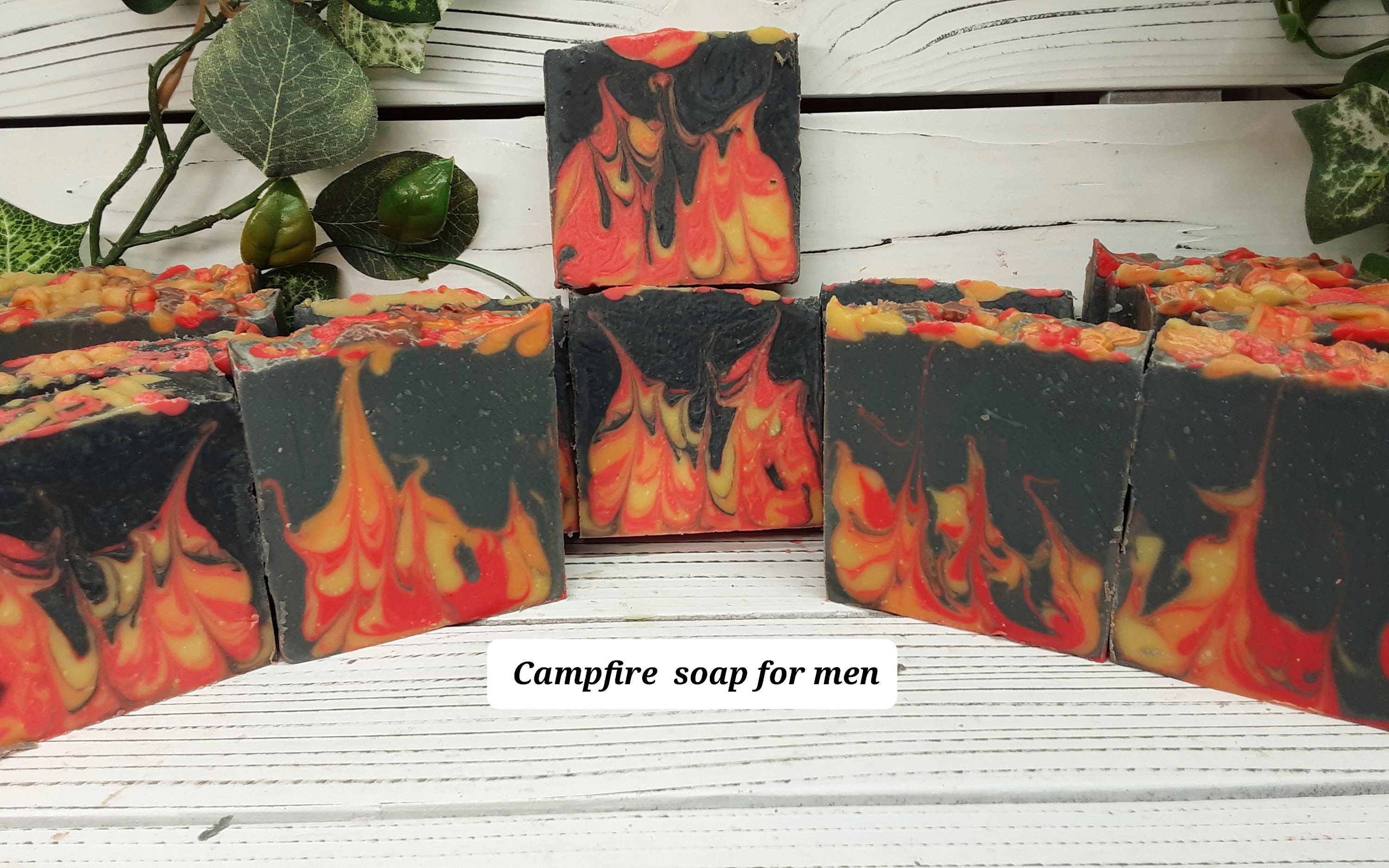 CAMPFIRE Handmade Soap for Men. Cold Processed. Artisan Soap. Charcoal ...