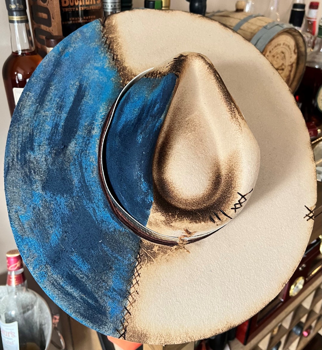 Custom Cowboy Hat "stitch Stylin' Blues" - Etsy