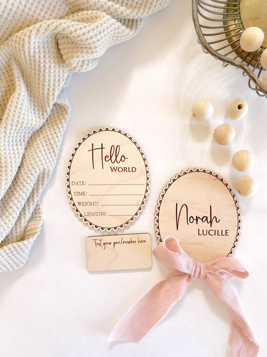 Custom Newborn Baby Name Plate, Ribbon Bow Name Sign, Personalized ...