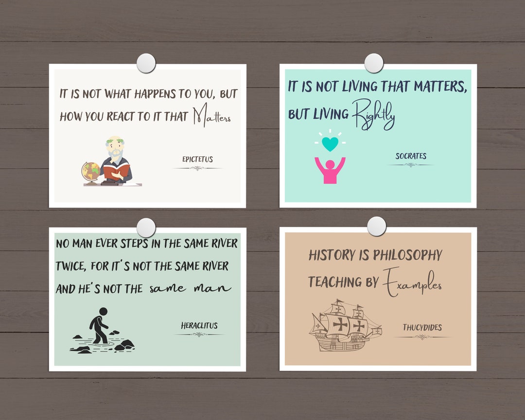 4 Printable Greek Wisdom Cards Quotes on Life Greek Wisdom - Etsy