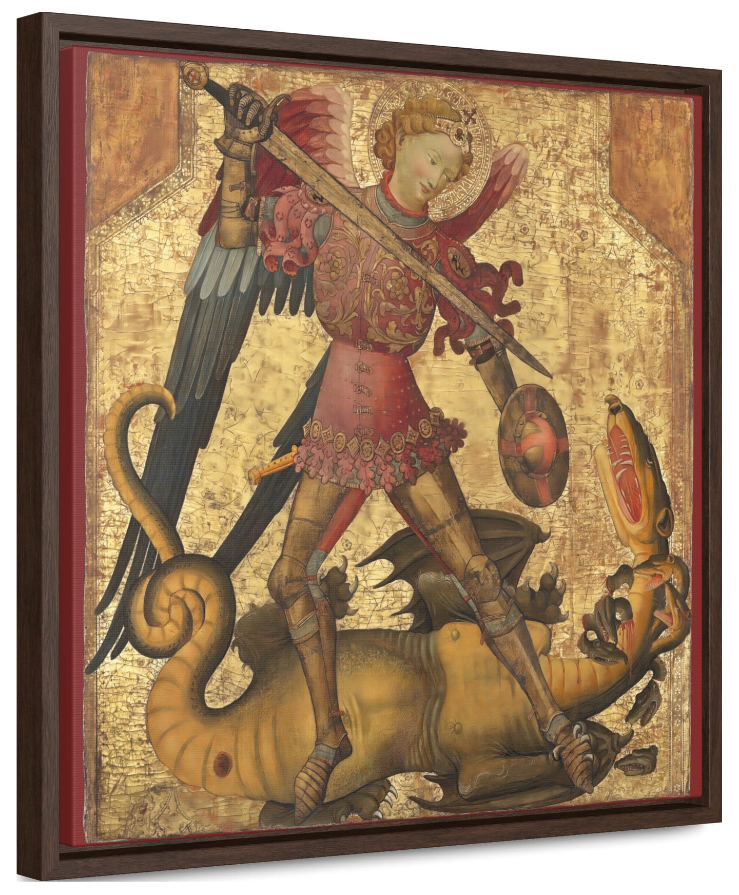 Saint Michael and the Dragon Canvas Art: Middle Ages Masterpiece - Etsy