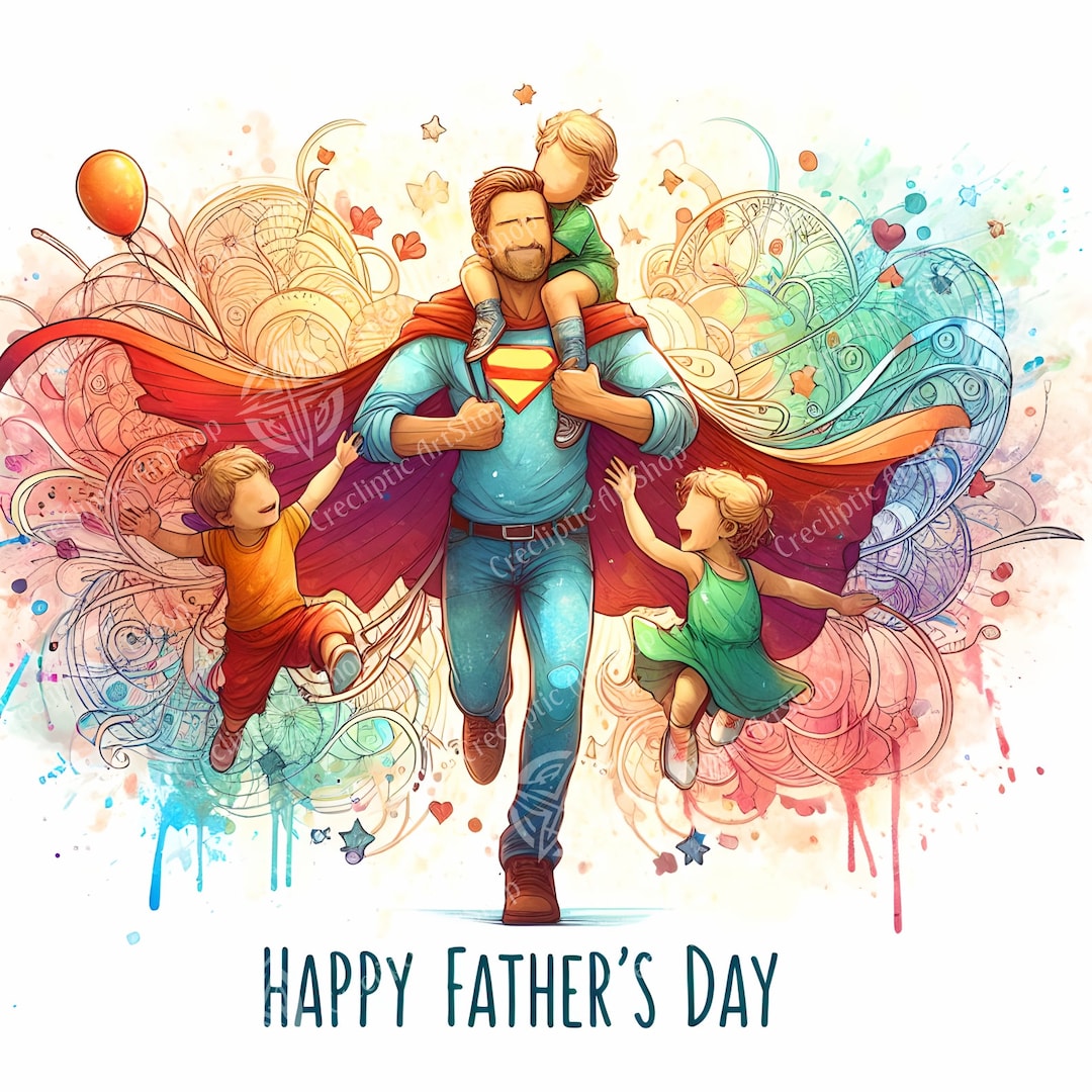 12 Father's Day / Daddy Clipart - My Super Daddy - Etsy
