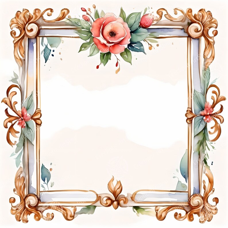 8 Elegant Digital Flower Frame Patterns Set 02 - Etsy