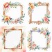 8 Elegant Digital Flower Frame Patterns Set 01 - Etsy