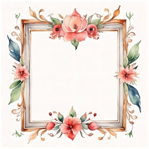 8 Elegant Digital Flower Frame Patterns Set 01 - Etsy