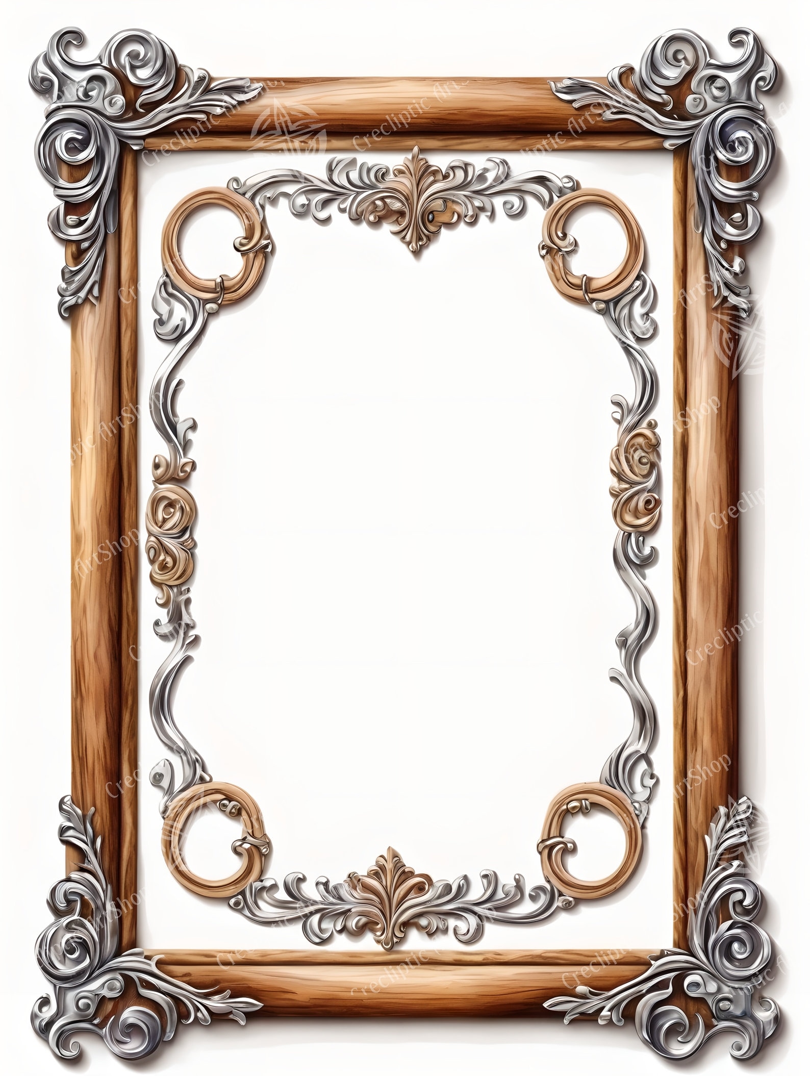 10 Elegant Digital Wooden Frame Patterns Set 02 - Etsy