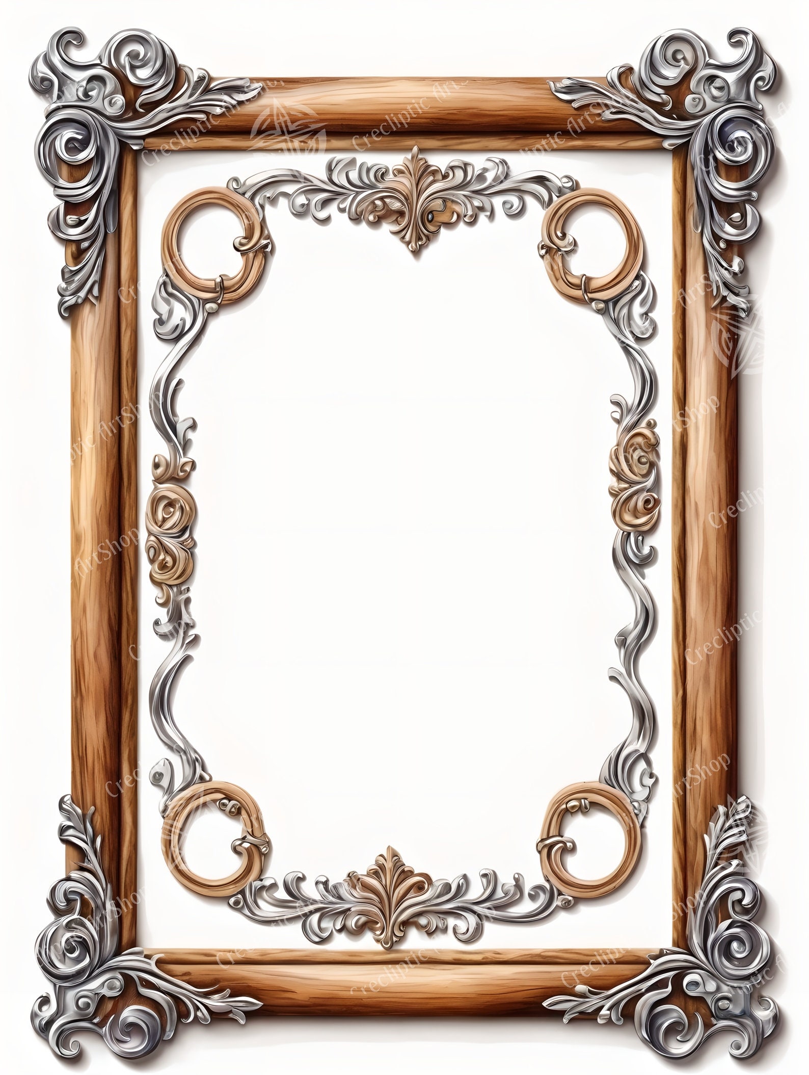10 Elegant Digital Wooden Frame Patterns Set 02 - Etsy
