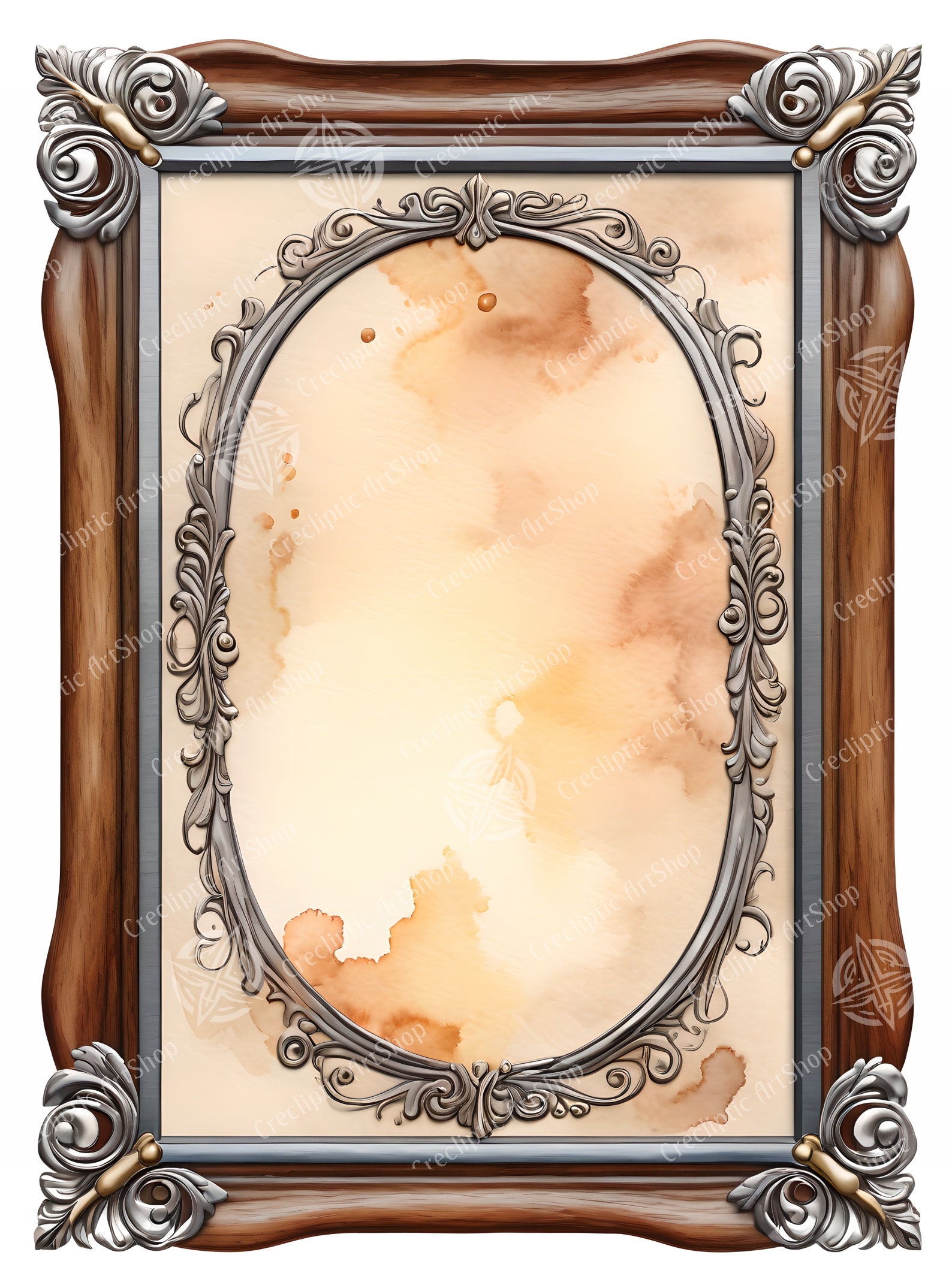 10 Elegant Digital Wooden Frame Patterns Set 02 - Etsy